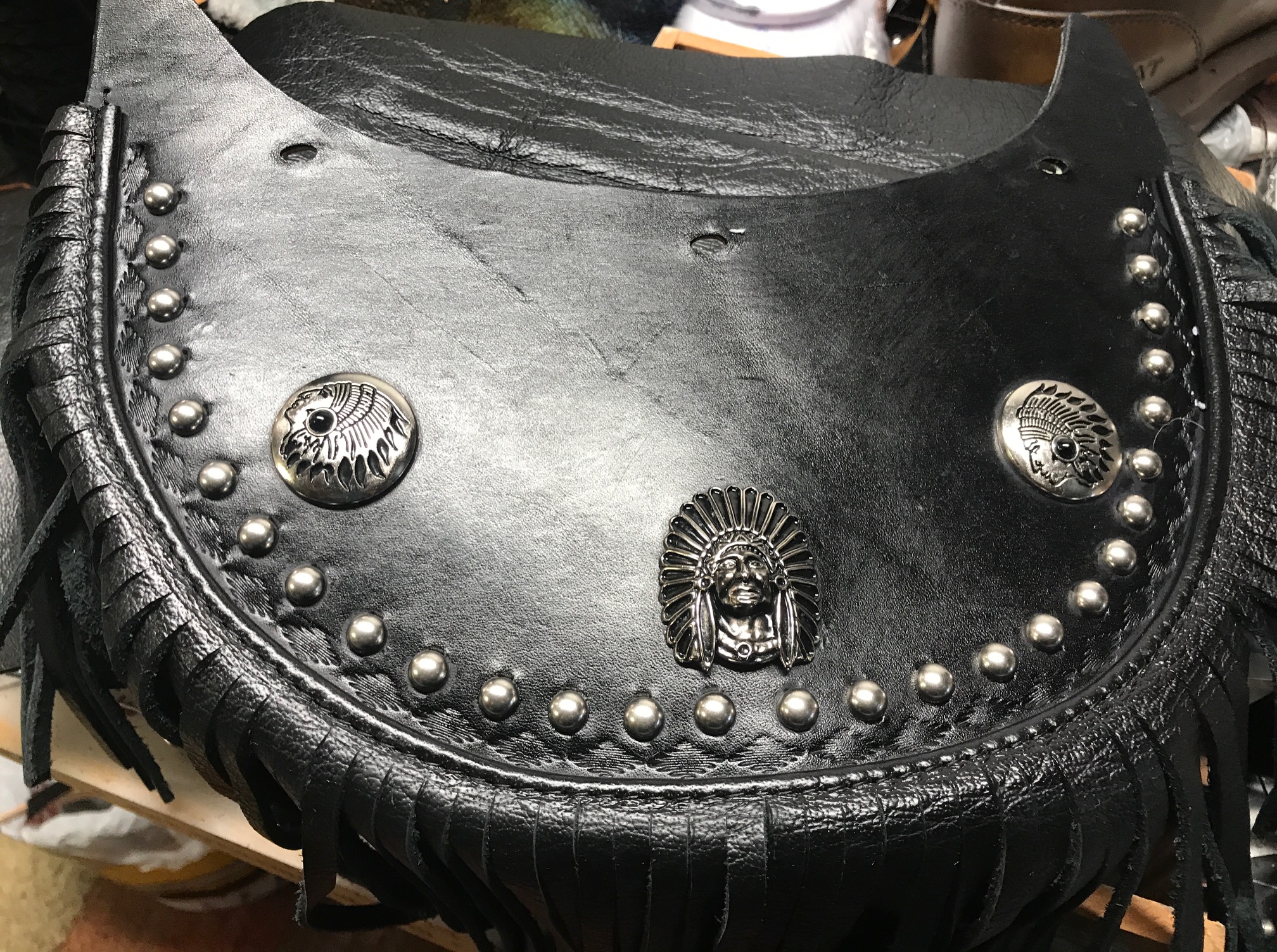 Black new concho mudflap - Native American Motorcycle